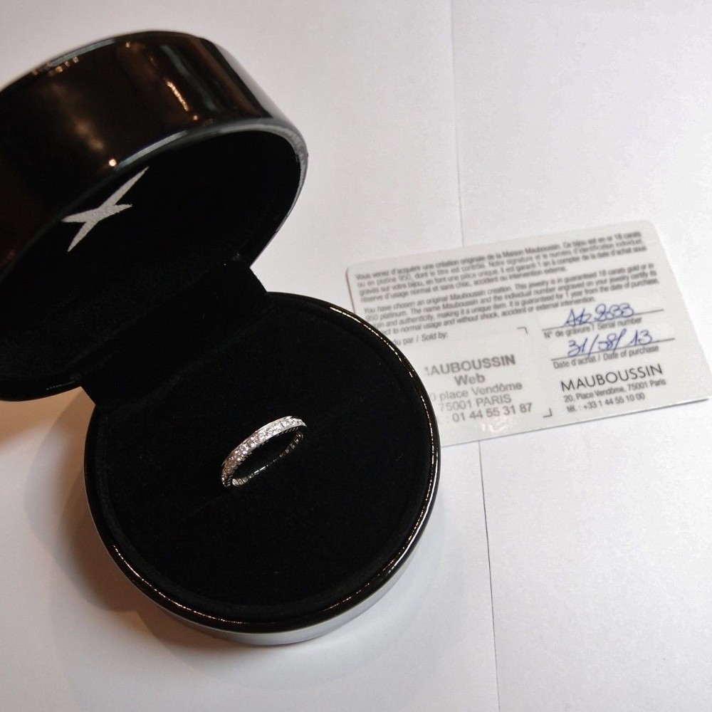 Alliance Mauboussin Dream And Love Diamants Or Gris 18k Taille 53
