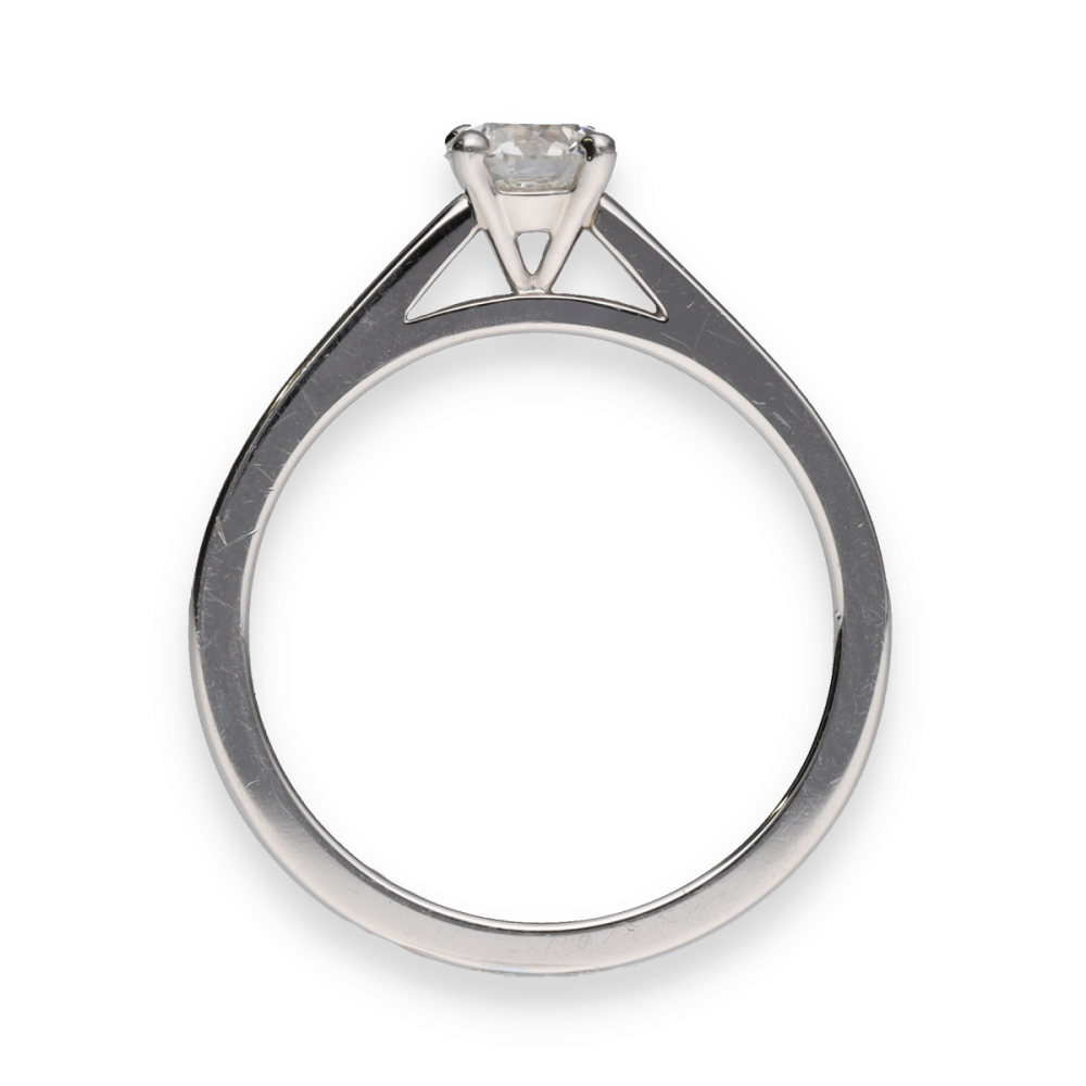 Solitaire De Beers DB Classic en platine avec diamant 0,40 ct H-SI2