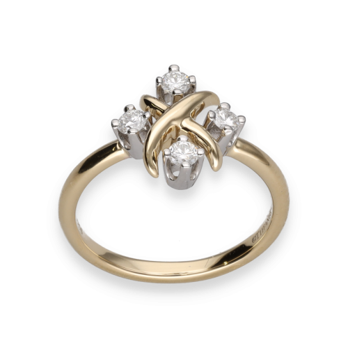 Bague Tiffany & Co collection Lynn en or 18k et platine avec diamants