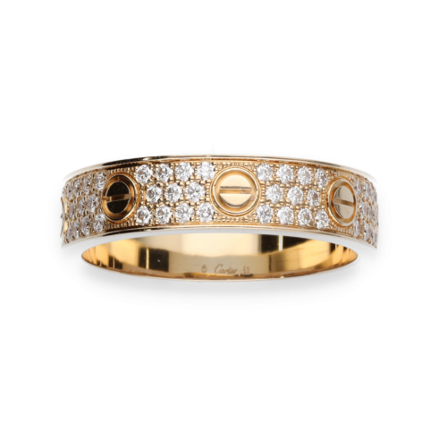 Bague Cartier "Love" Or jaune 18K et PavÃ© Diamants en Taille 53. Full