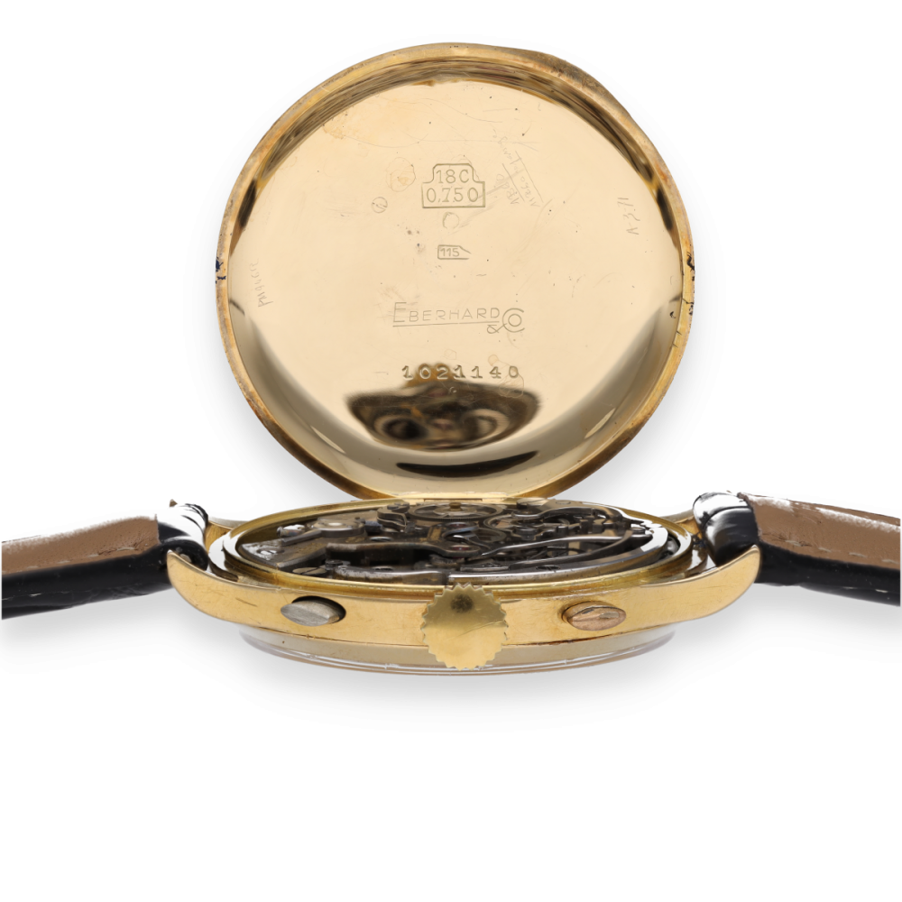 Montre Eberhard Vintage Chronographe Mono poussoir Or jaune 18k