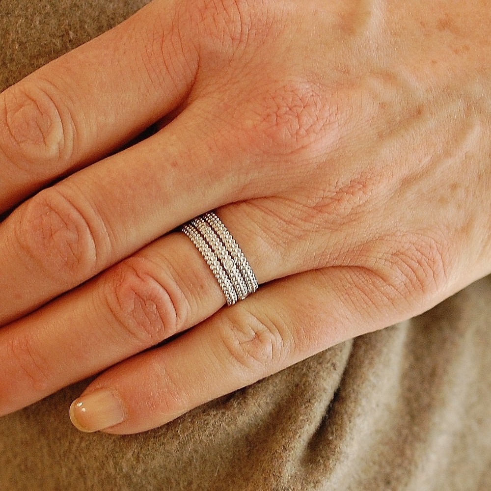 Bague Mauboussin Le Premier Jour Diamants Or Gris 18k Taille 51